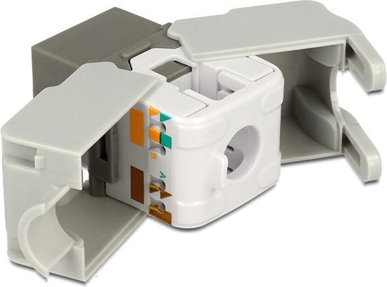 UTP CAT6 Gigabit Keystone module RJ45 - LSA (toolless) / grijs/grijs | bol