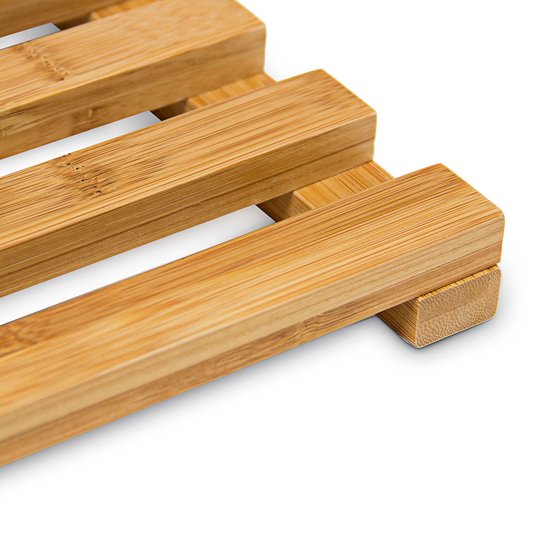 relaxdays Badmat / douchemat bamboe hout - Houten voet mat bad ...