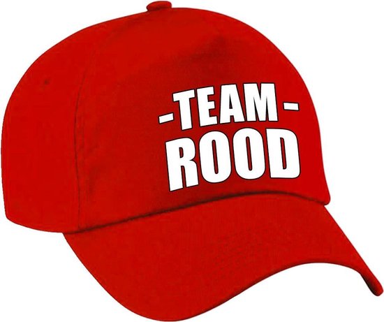 Team rood pet voor volwassenen voor bedrijfsuitje / sportdag / training ...