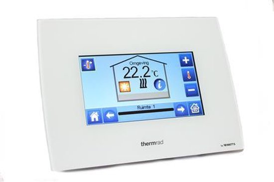 Thermrad RF(draadloos), centrale touchscreen met glazen front (wit ...