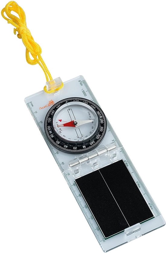 Boussole pliante Acecamp avec miroir 7,5 cm transparent / noir | bol.com