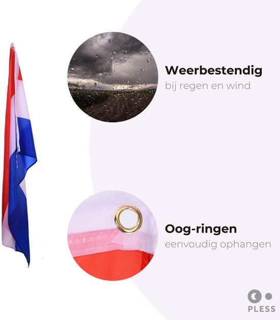 1x Premium Nederlandse Vlag - Rood Wit Blauw Holland - Vlag Nederland ...