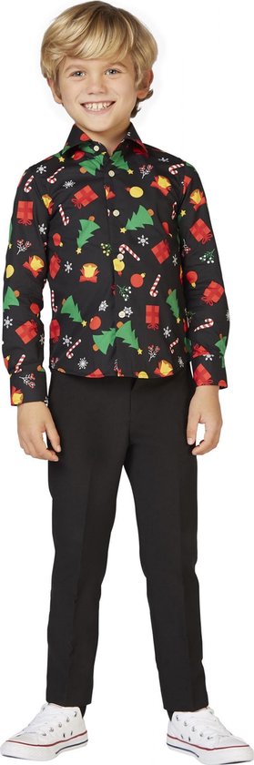 OppoSuits Christmas Icons Black - Kerst Overhemd - Kerst - Maat: 6 jaar ...