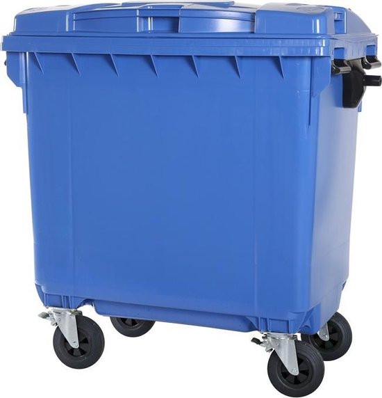 4-wiel afvalcontainer - 770 liter - blauw | bol