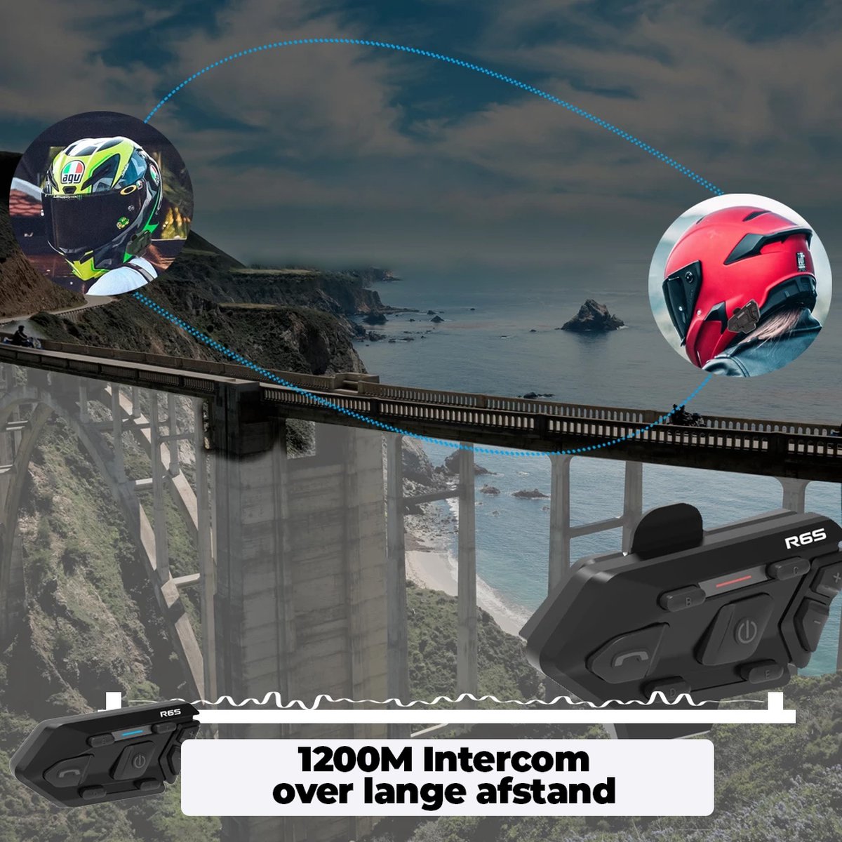 Wayxin® Motorhelm Headset - Motor Communicatiesysteem - Intercom Motor ...