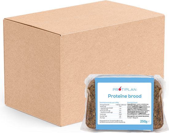 Protiplan | Proteïne Brood | Meerzaden Bruinbrood | Doos 9 Stuks | 9 x ...