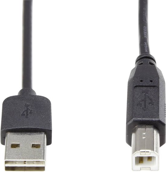 Renkforce USB-kabel USB 2.0 USB-A stekker, USB-B stekker 1.80 m Zwart ...