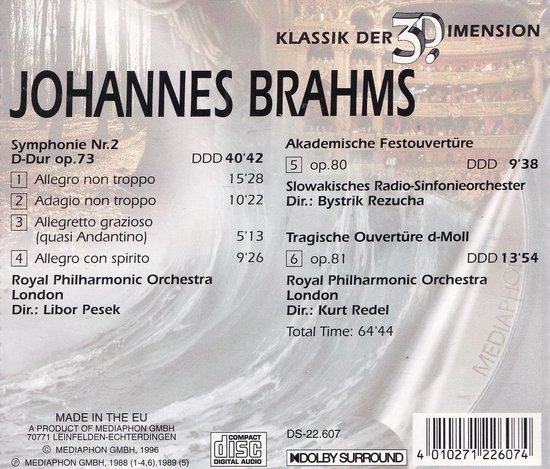 Symphonie Nr. 2 - Johannes Brahms - Royal Philharmonic Orchestra London ...
