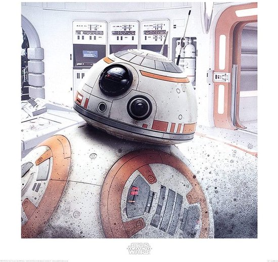 Pyramid Star Wars The Last Jedi BB8 Peek Kunstdruk 40x40cm Poster ...