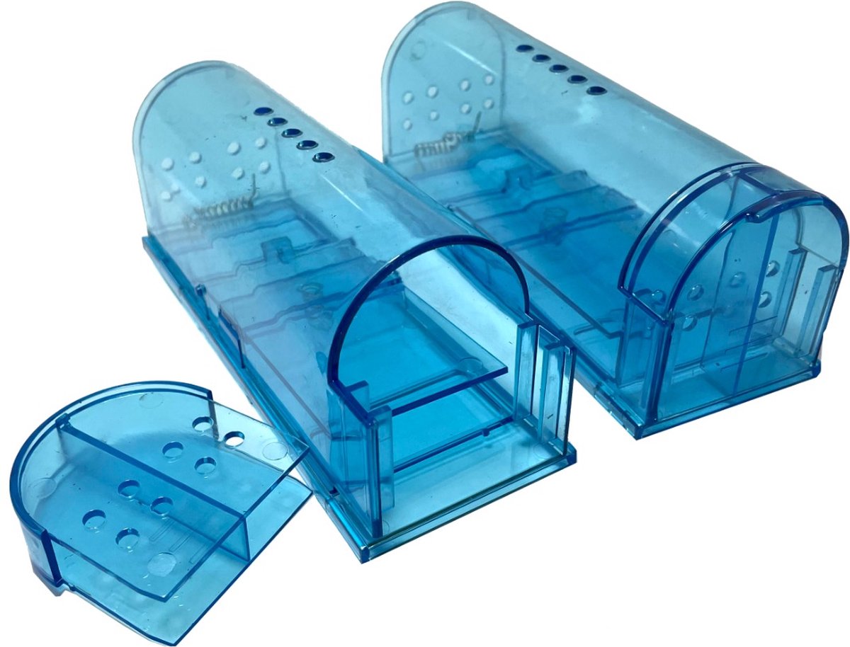 Diervriendelijke Muizenvallen Blauw – 2 stuks - Vangt muizen levend ...