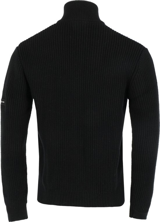 Mexx Mannen Heavy Knit Zip Through Vest Zwart | bol.com