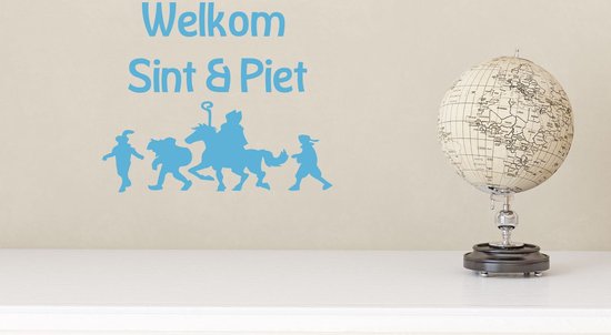 Stickerheld - Muursticker Welkom sint en piet - Woonkamer - Sinterklaas ...
