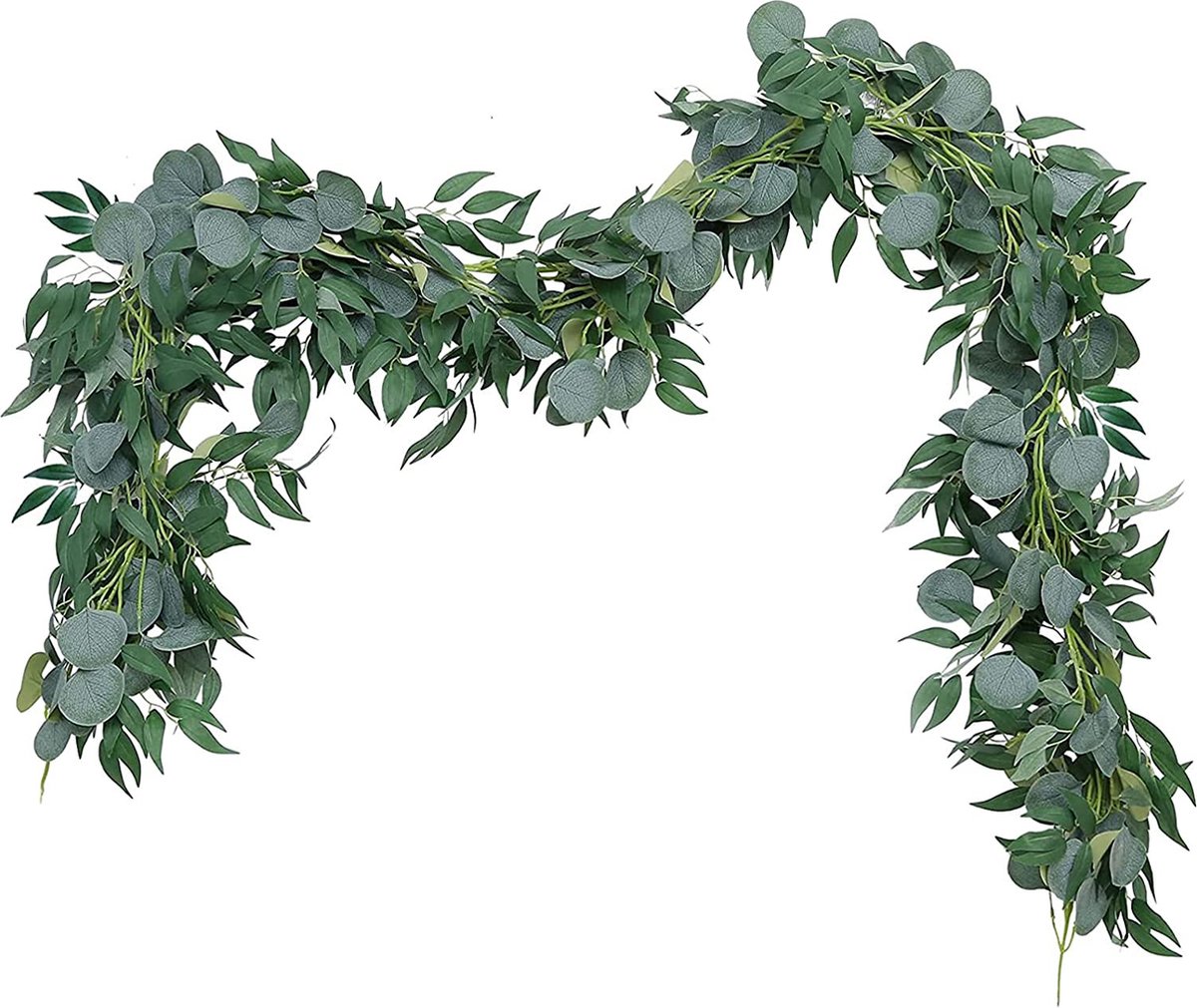 2 Stuks Slinger | 2 meter | Imitatie Eucalyptus Slinger Met Bladeren ...
