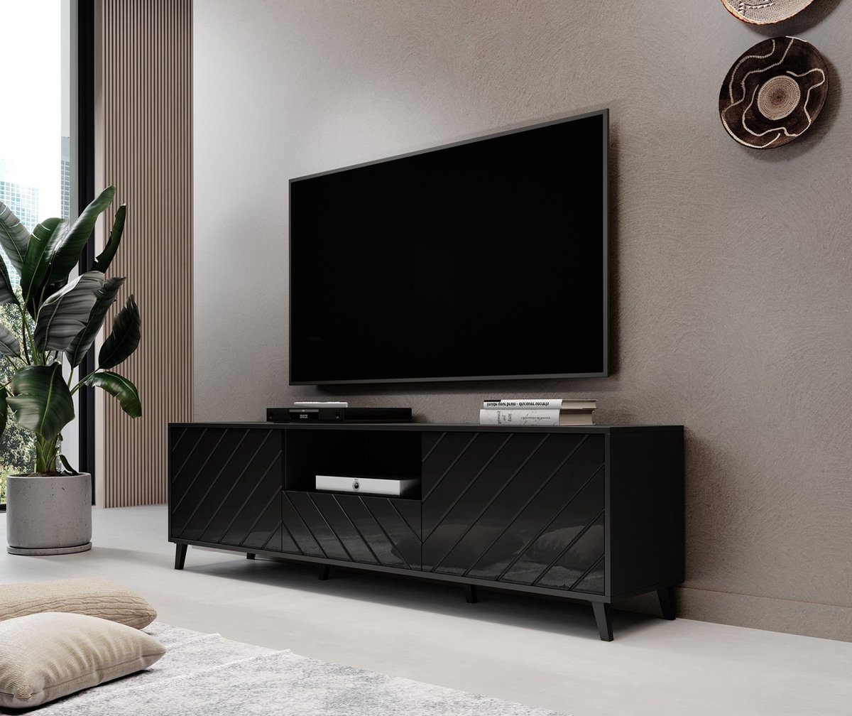 Meubella - TV-Meubel Blu - Zwart - 180 cm | bol.com