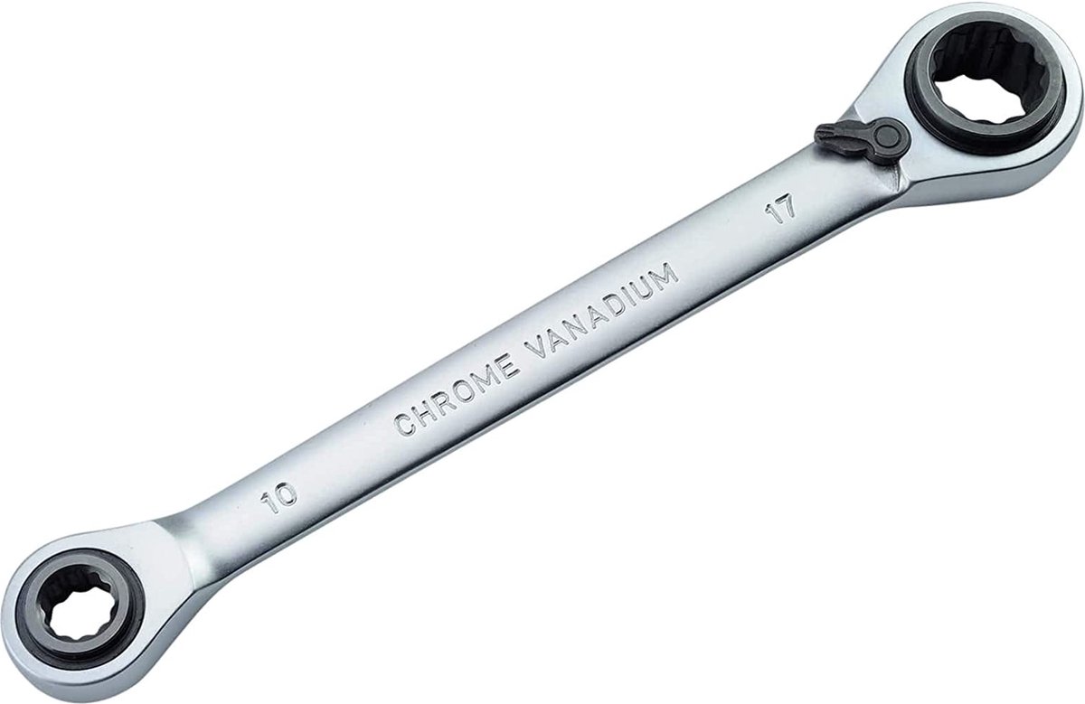 Haskyy 4-in-1 ratelsleutel omschakelbaar, 10 x 13 x 17 x 19, dubbele ...