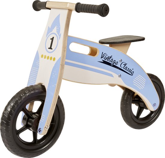 Houten Loopfiets vintage stijl blauw | bol.com