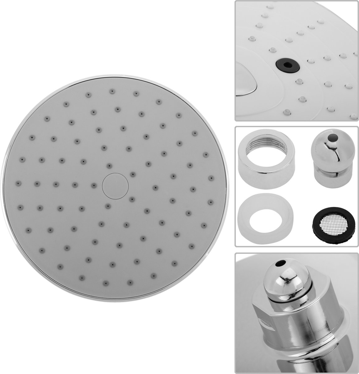 PrimeMatik - Vaste ronde douchekop voor verchroomde douchezuil met antikalksysteem,... | bol.com