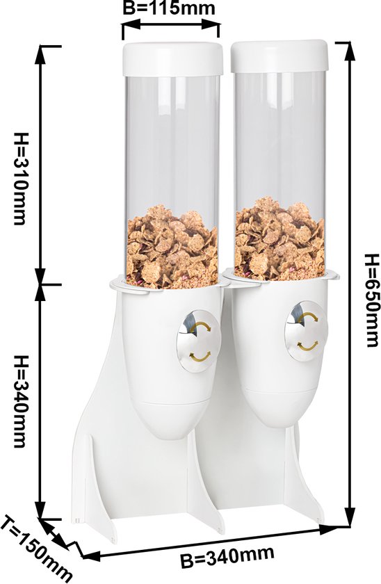 Cornflakes dispenser - dubbel | GGM Gastro | bol.com