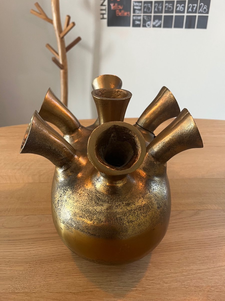 Toeter Vaas - GOLD - Diga Colmore - nep bloemen - decoratieve ...