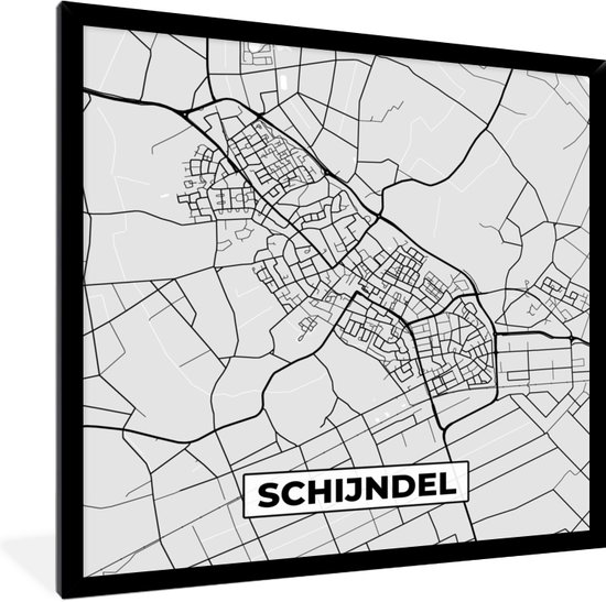 Fotolijst incl. Poster - Schijndel - Plattegrond - Kaart - Stadskaart ...
