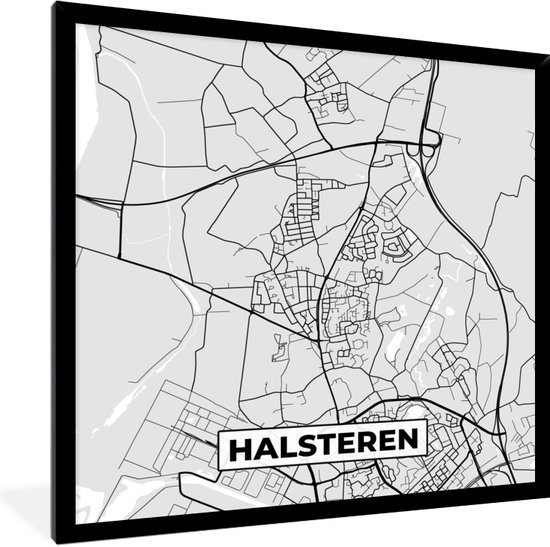 Fotolijst incl. Poster - Plattegrond - Halsteren - Kaart - Stadskaart ...