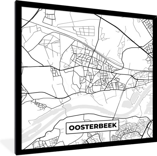 Fotolijst incl. Poster - Stadskaart - Plattegrond - Oosterbeek - Kaart ...