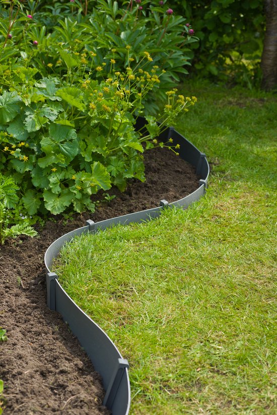 Nature - Borderrand op rol - Grijs - 15cm x 40m - 3mm dik - flexibel | bol