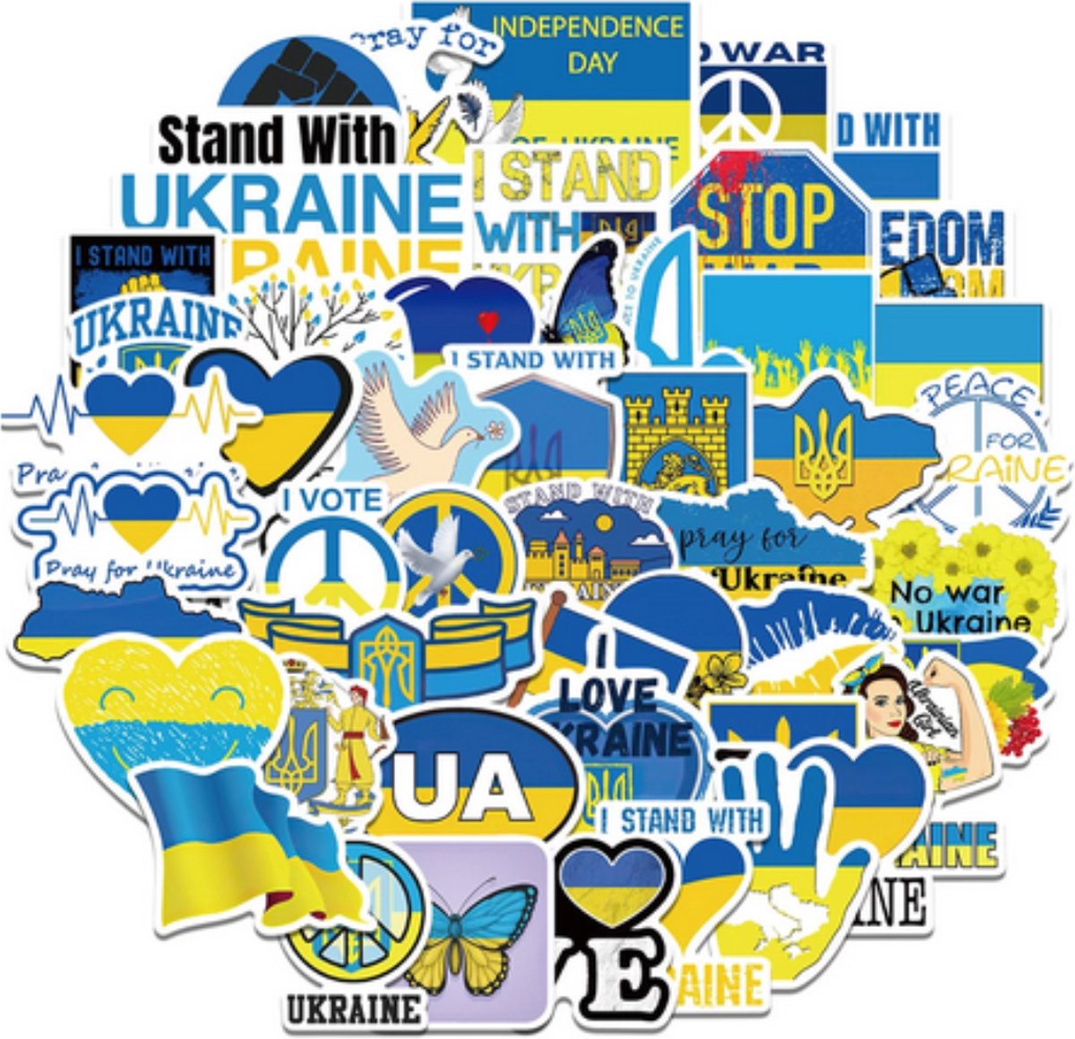 I stand with Ukraine stickers - Support Oekraïne stickers - 50 stickers ...