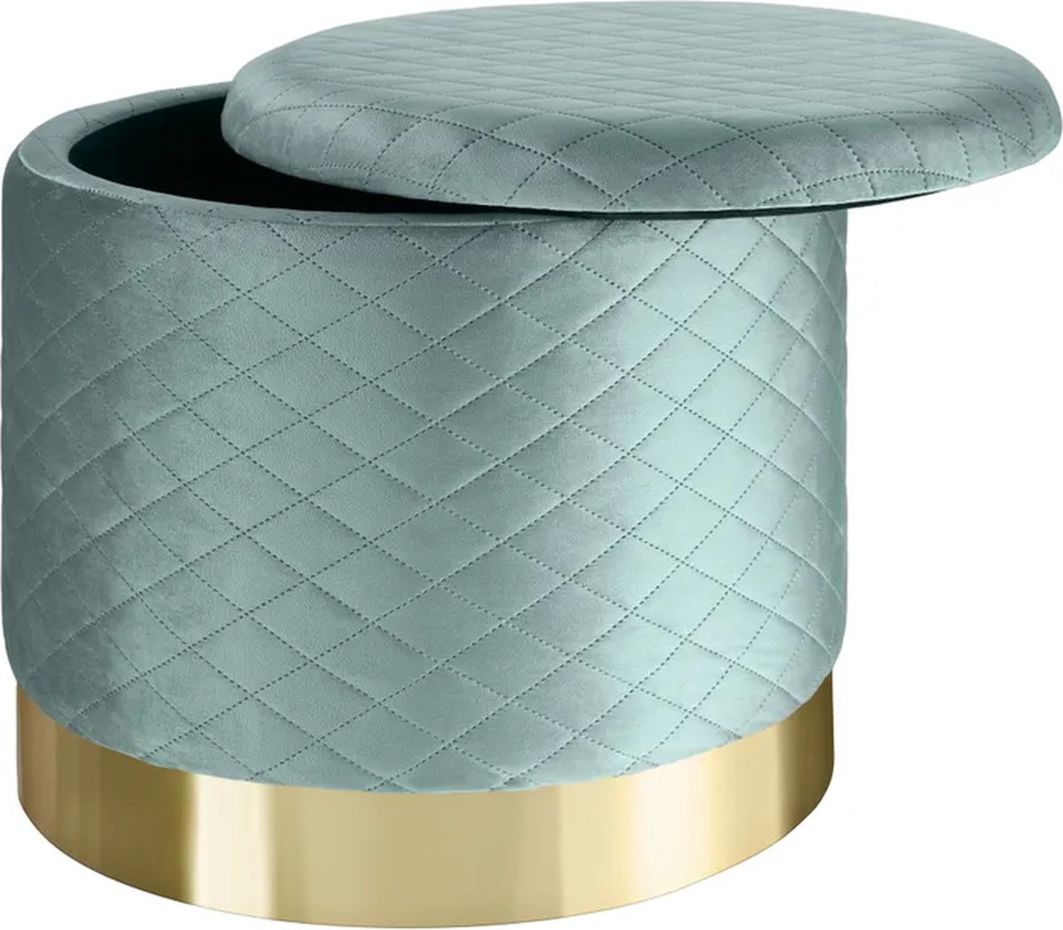 Goose Lyne®| Blauwe poef - Kruk - Hocker - Opberger - Turkoois | bol.com