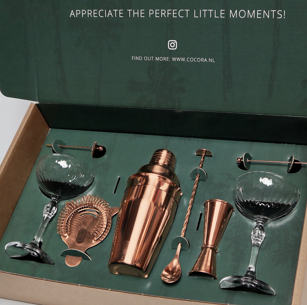 Cocora Martini Set - 9-delige RVS Cocktail Set - Cocktailshaker ...