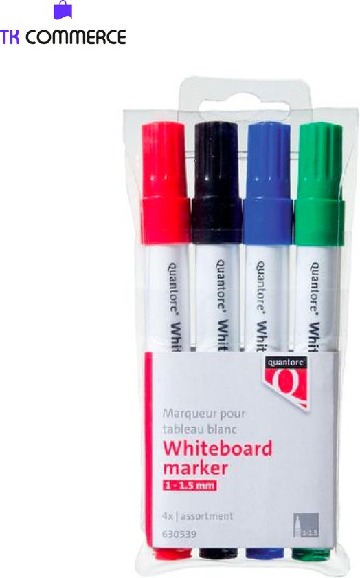 Quantore® Whiteboard Stiften - 4 stuks - Ronde Punt Van 1 - 1.5mm ...
