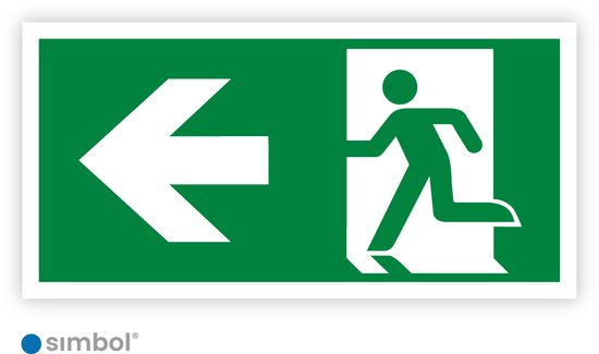 Simbol® - Sticker Nooduitgang Links - Formaat 20 x 40 cm. | bol.com