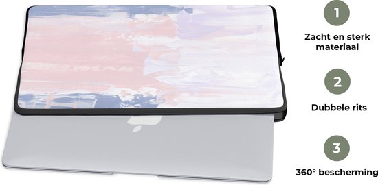 Laptop case - Pastel - Pastelkleuren - Verfstreken - Verf - Paars ...