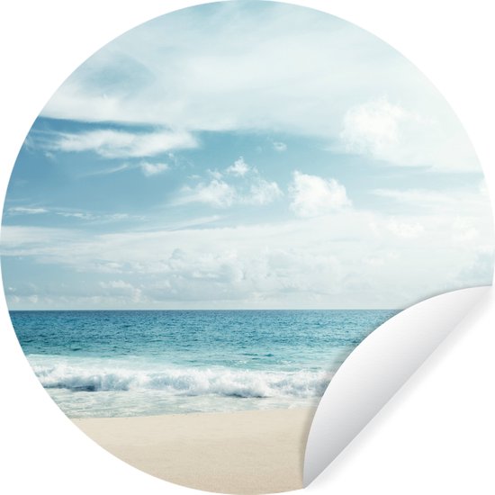 WallCircle - Muurstickers - Behangcirkel - Strand - Zee - Zomer - 120x120 cm -... | bol.com