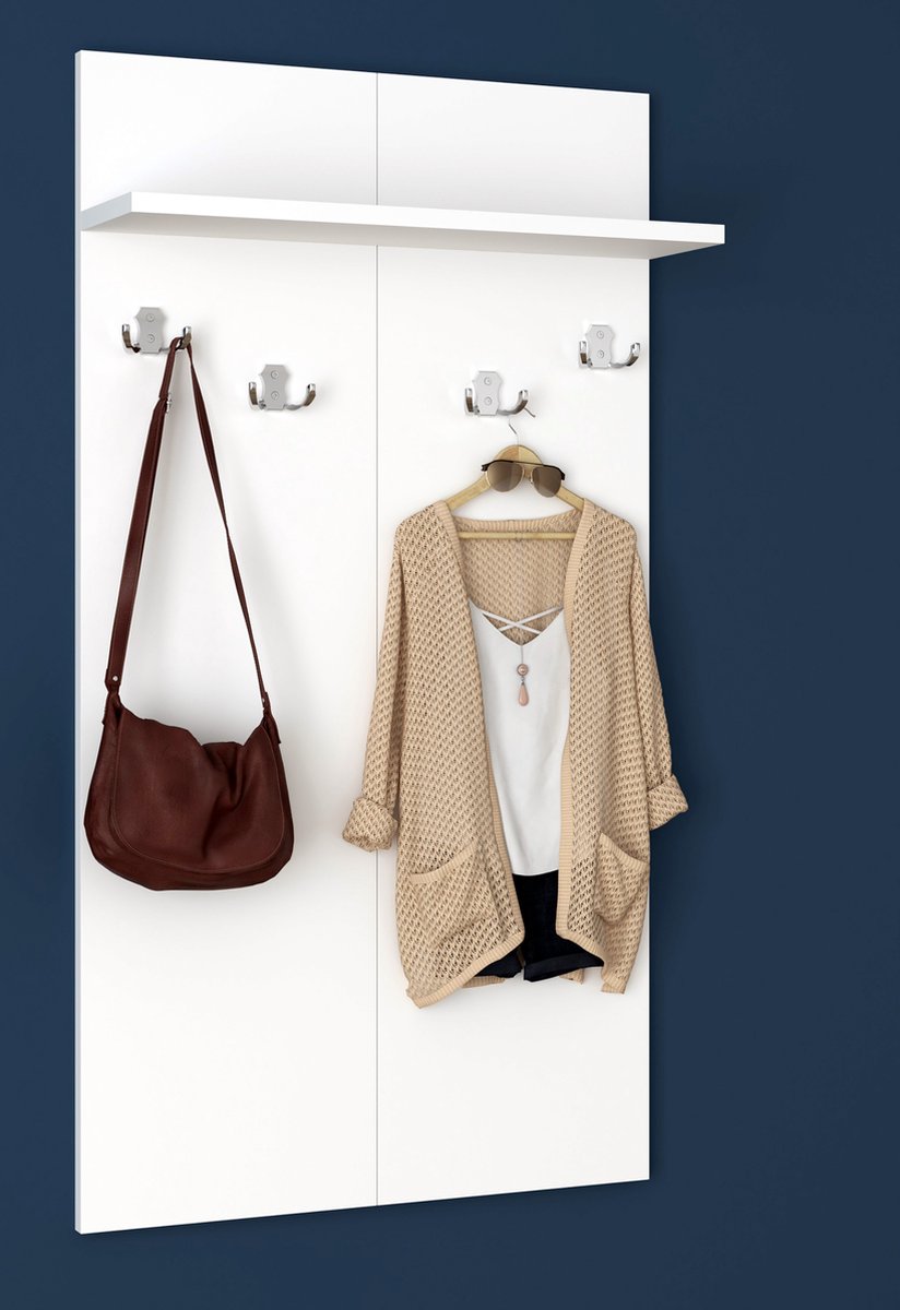 VCM Crochet en bois Porte-manteau mural Panneau mural Hall Garde-robe ...