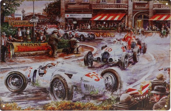 Plaque murale - Voiture de course - Vintage - Monaco - Formule 1 - F1 ...