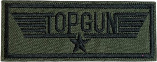 Topgun Airforce Strijk Embleem Patch 8.9 cm / 3.6 cm / Legergroen Zwart ...