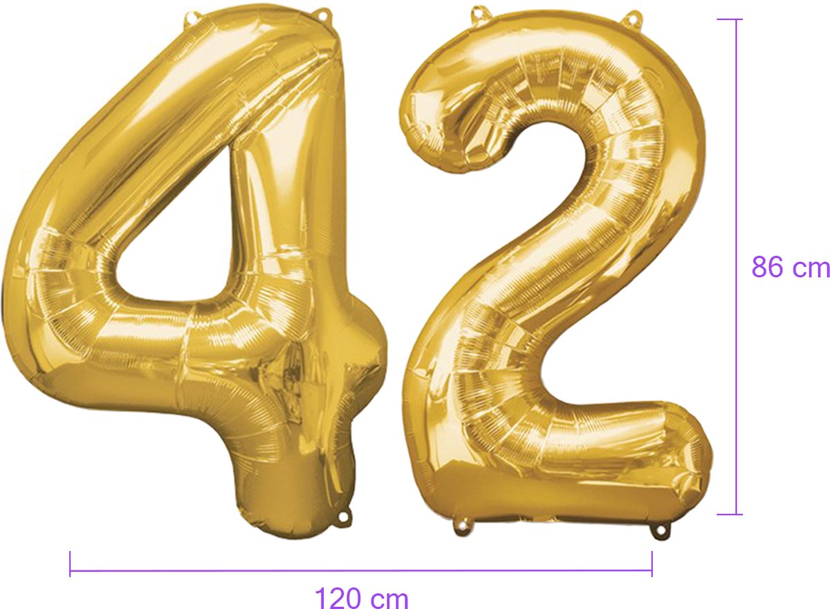 Versiering 42 Jaar Ballon Cijfer 42 Verjaardag Versiering Folie Helium ...
