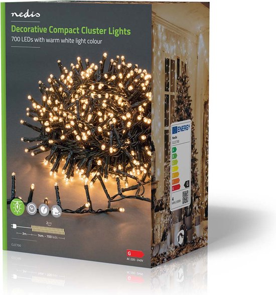 Nedis Kerstverlichting - Compacte cluster - 700 LED's - Warm Wit - 14. ...