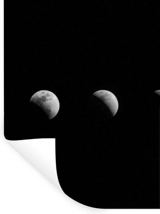 Muurstickers - Sticker Folie - Zwart - Wit - Maan - Maanfase - Ruimte ...