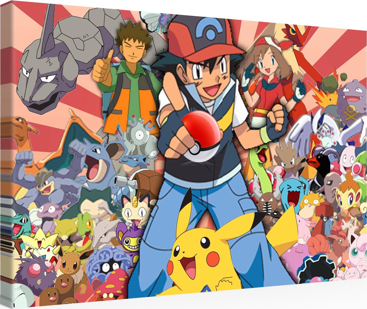 Pokemon by All Out Canvas™ - Pickachu and co. Foto op Canvas (90 x 60 ...