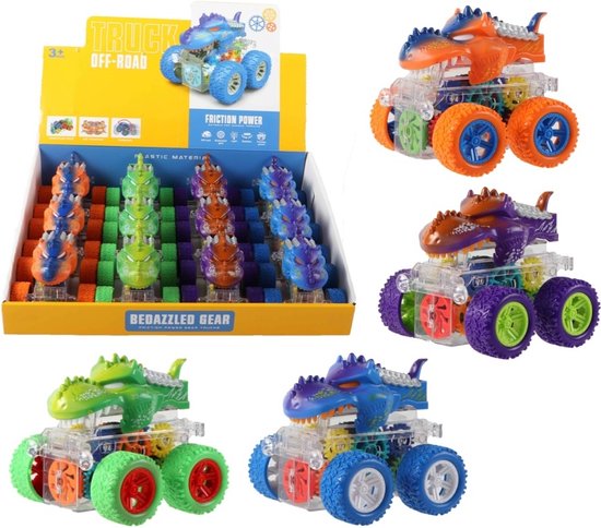 Friction Power Gear Trucks-Dino monstertruck-Met licht. | bol