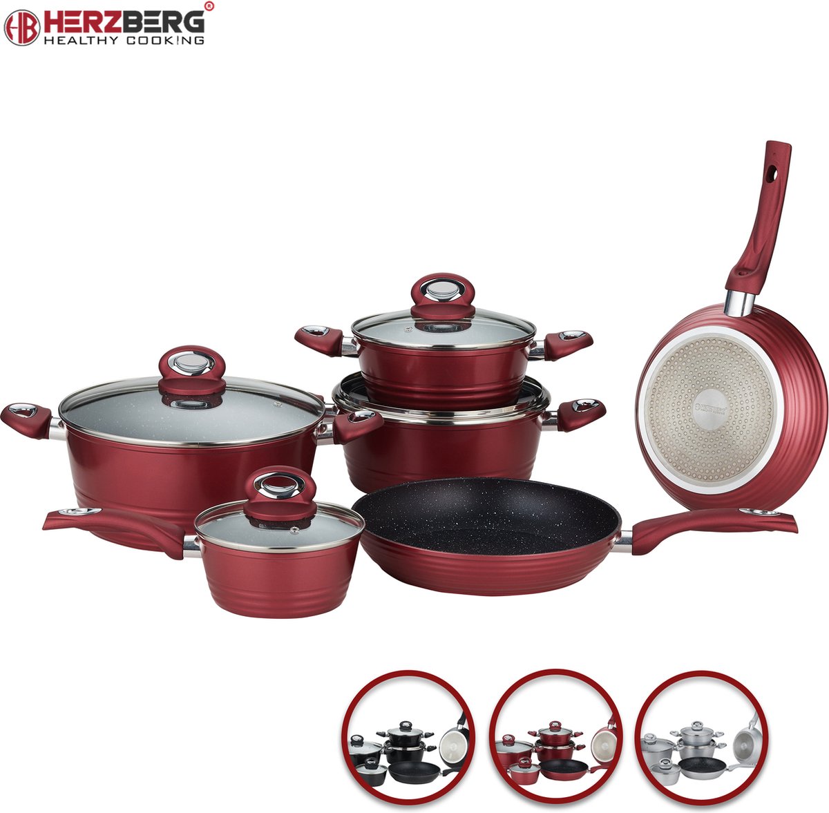 Herzberg 10-set - Pannenset Inductie - Pannenset - Kookpan- Pannen ...