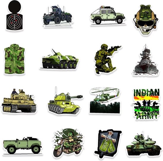 Leger Stickers 50 Stuks | Soldaten Stickers | Army | Laptop Stickers | Voertuigen |... | bol.com