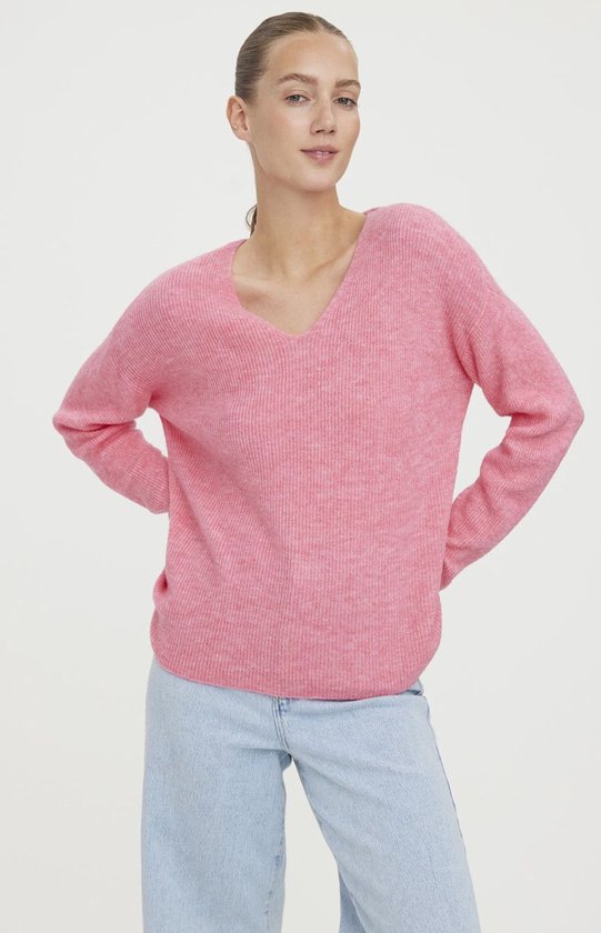 Vero Moda VMCREWLEFILE LS VN BLOUSE - Hot Pink Pink | bol.com
