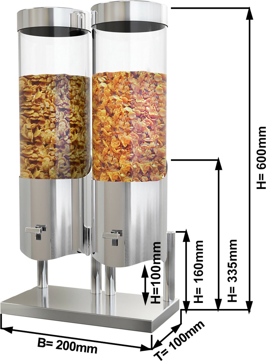 Graan dispenser - Dubbel - Ø 12 cm | GGM Gastro | bol.com