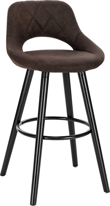 Kamyra® Stoffen Barkruk - met Rugleuning - Modern - Barkruk, Keukenkruk ...
