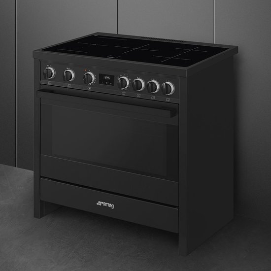 SMEG B95IMAN9 - Inductie fornuis - 90 cm - Zwart | bol