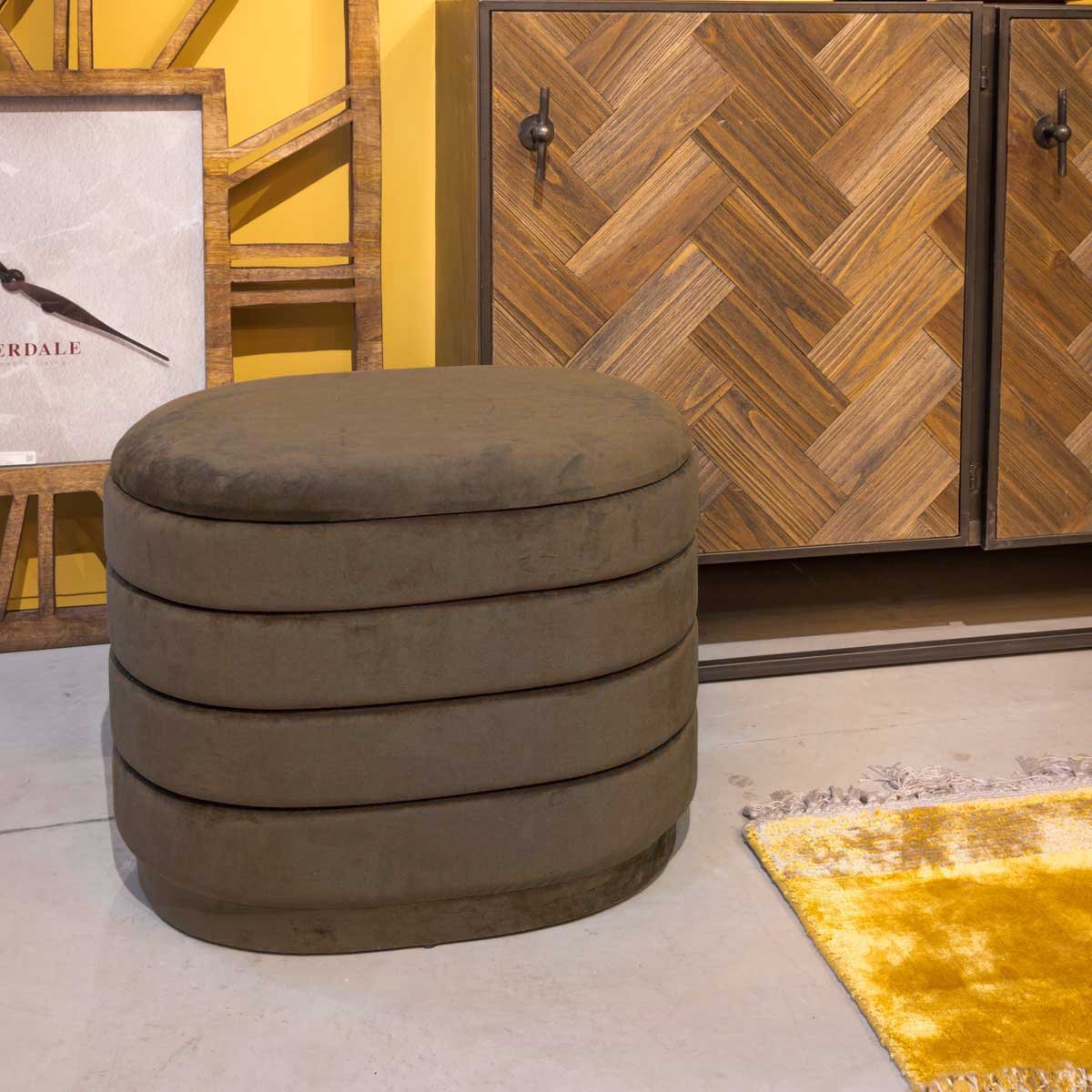 Riverdale - Opberg poef Beau coffee 55cm - Bruin | bol.com