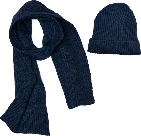 Lajetti - Kinder Sjaal en Muts 2-4 jaar Blauw - 2 Delige Winter Set ...